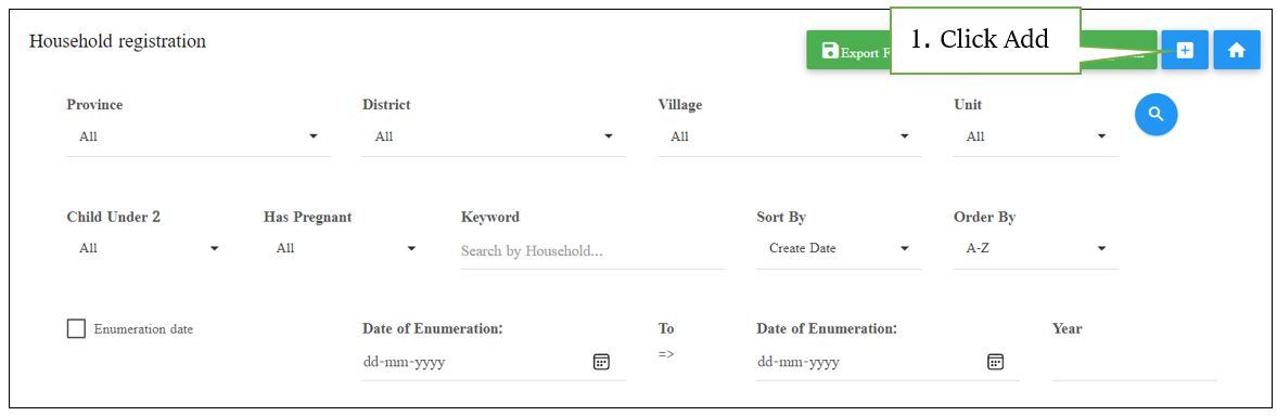 v If you want to add a family registration, click on the Add button ...