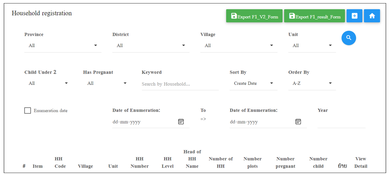 v If you want to view Household registration information by Province ...